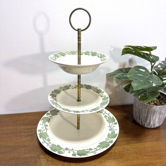 Dining | Mid Century Modern Royal China 3 Tier Serving Tray English Ivy ...